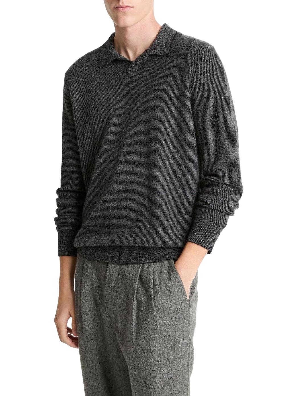 VINCE Vince Plush Cashmere Johnny-Collar Sweater